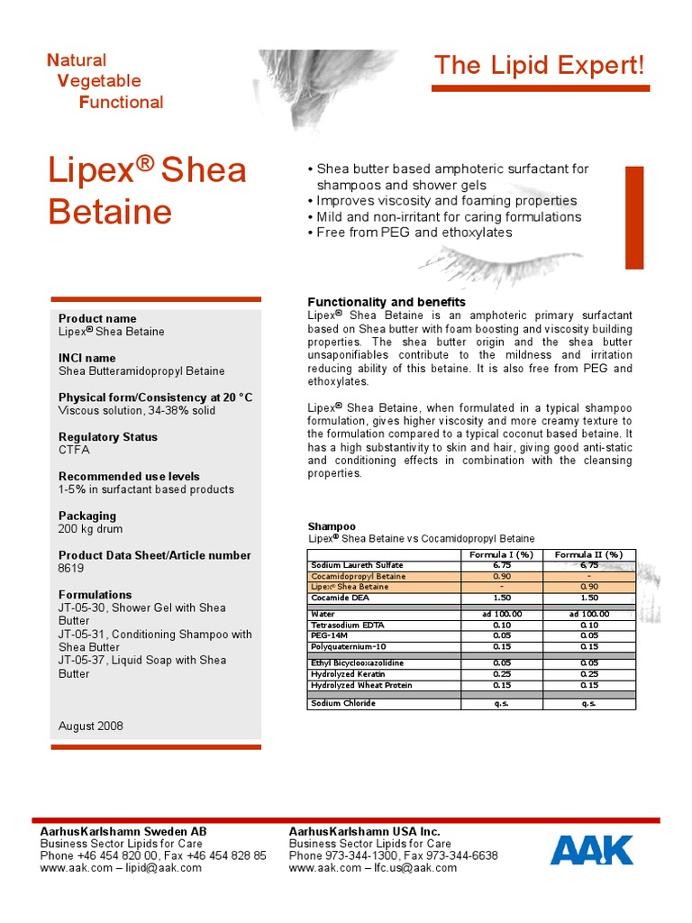 Aak-lfc Lipex Shea Betaine 0808 | Shampoo | Surfactant