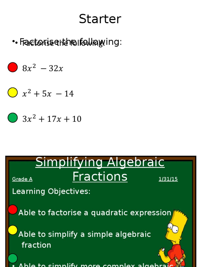 Algebraic Fractions PDF Fraction Mathematics Arithmetic