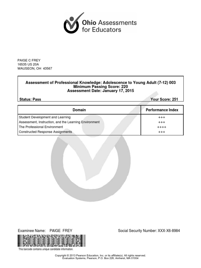 Ohio Assessment For Educators | PDF | Educational Assessment ...
