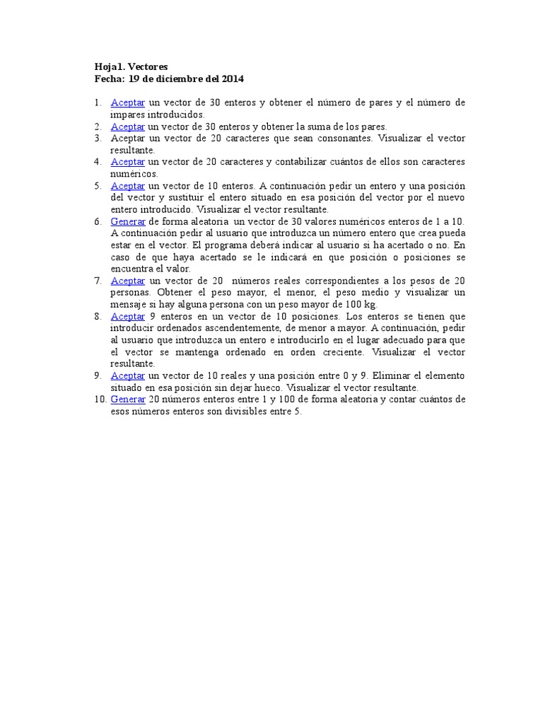 Ejercicios Vectores Java Resueltos | PDF | Estructura de datos de ...