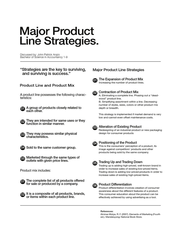 Major Strategies in Product Line Management | PDF