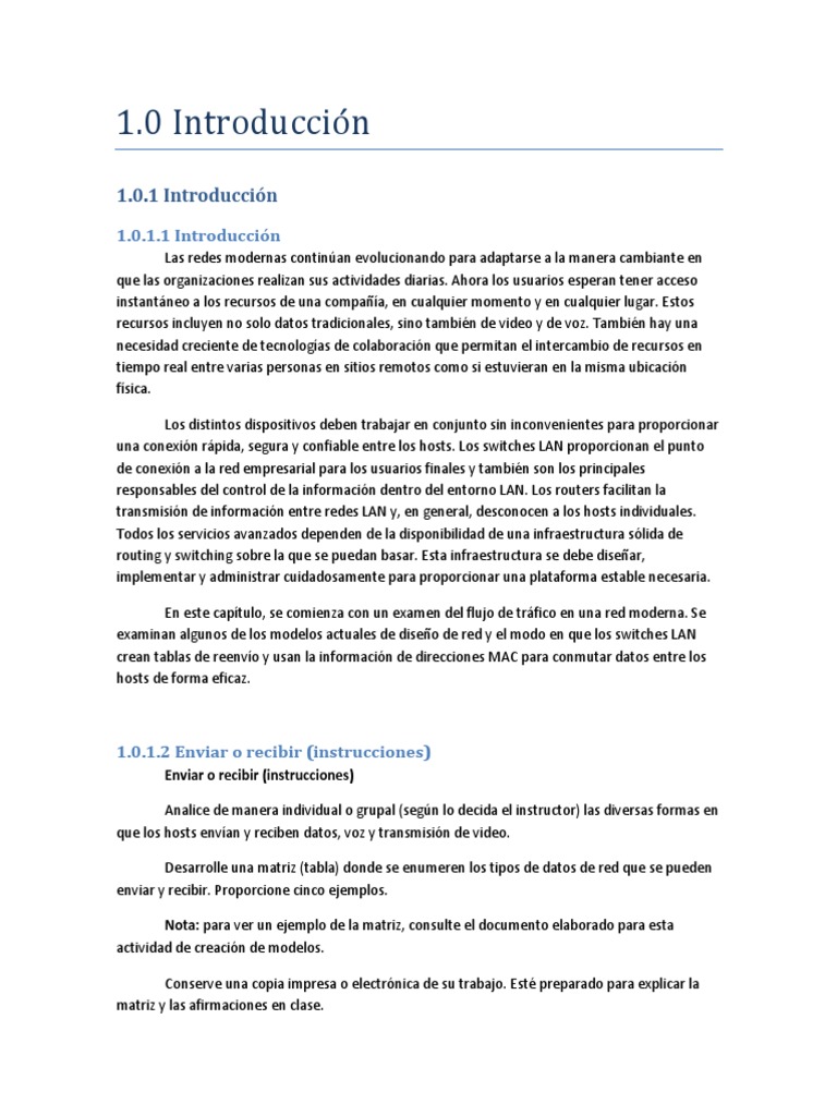 Capitulo 1 - Introducción A Redes Conmutadas | PDF | Conmutador de red | Red de computadoras