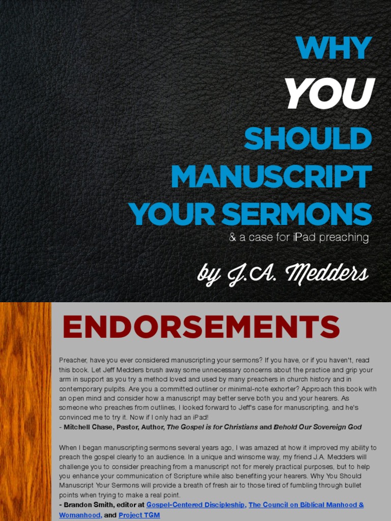 Why You Should Manuscript Your Sermons by Ja Medders | PDF | Sermon | I ...