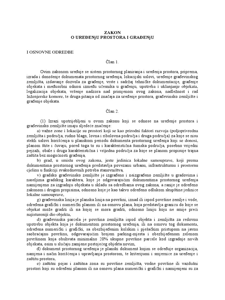 Zakon o Uredjenju Prostora I Gradjenju | PDF