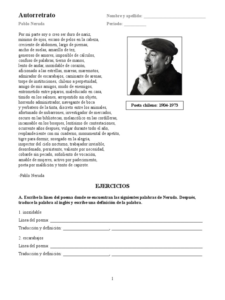 Autorretrato Neruda | PDF | Science | Ciencia filosófica