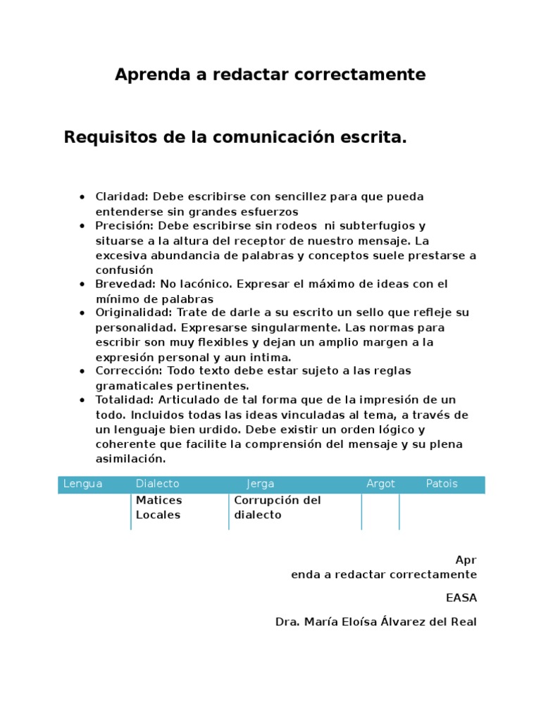 Aprenda A Redactar Correctamente | PDF