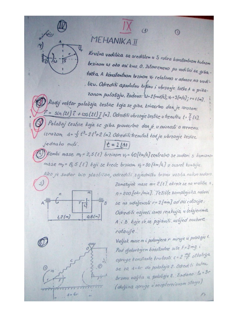 Mehanika 2 - Ispit 9 | PDF