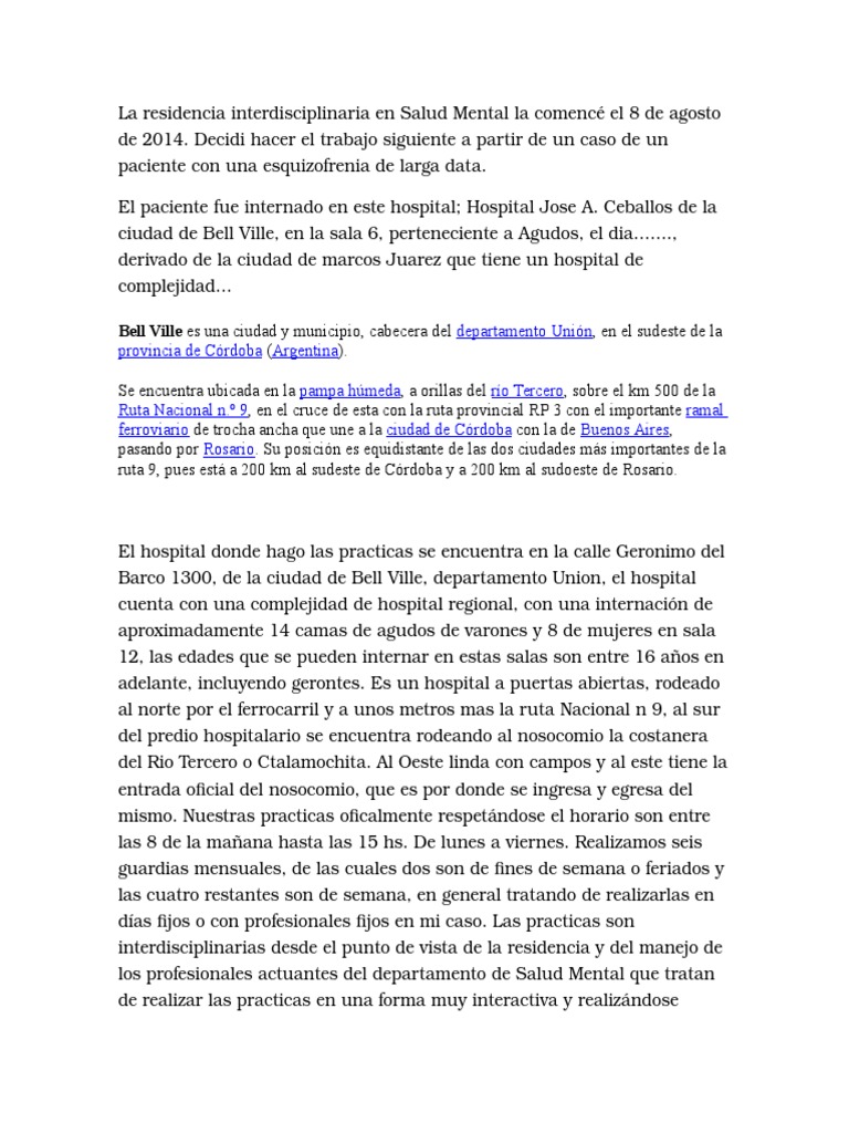 Historia Hospital de Bell Ville | PDF | Bienestar | Medicina