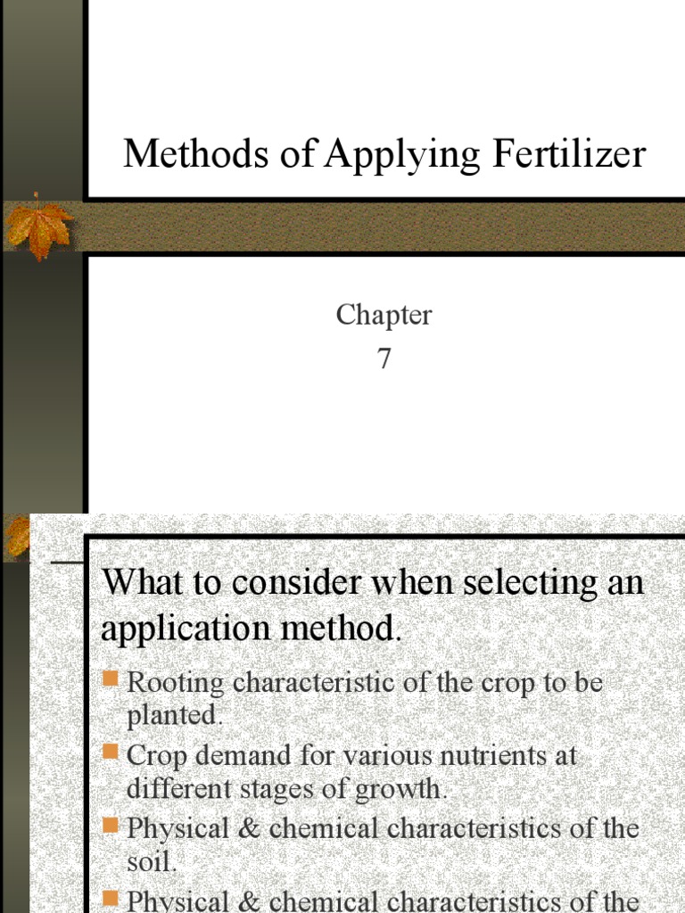 Fertilizer Application Methods Explained | PDF | Irrigation | Fertilizer
