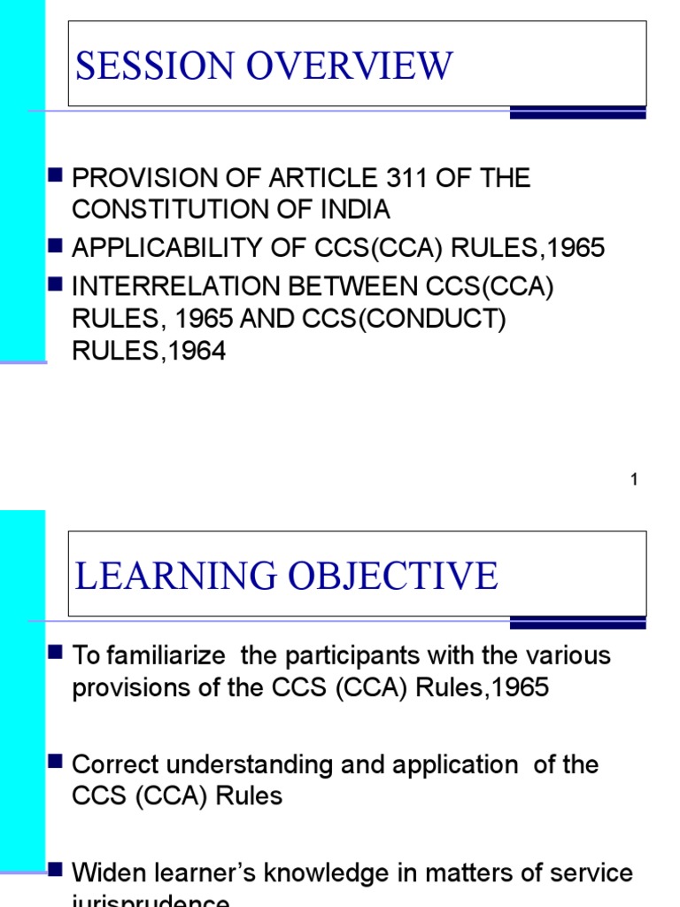 CCS (CCA) Rules | PDF | Probation | Public Sphere