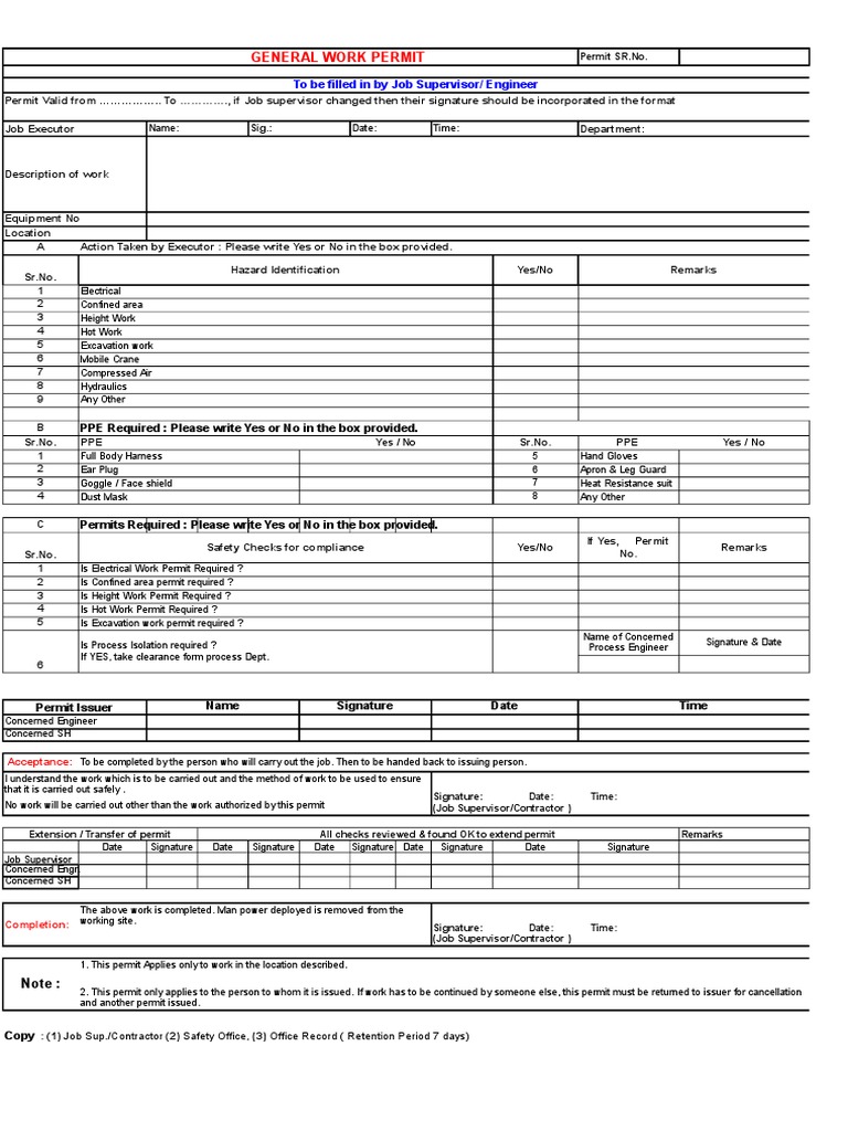 General Work Permit | PDF