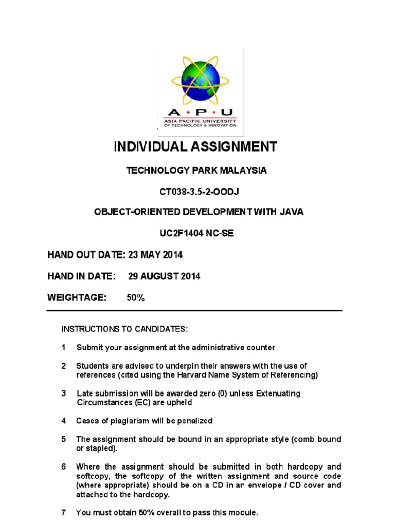 Object-Oriented Development with Java: An Individual Assignment on the Electrical Installation ...