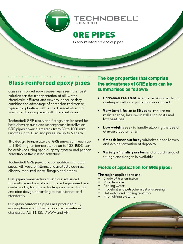GRE Pipes Eng Okt2014 Web | PDF | Pipe (Fluid Conveyance) | Fiberglass