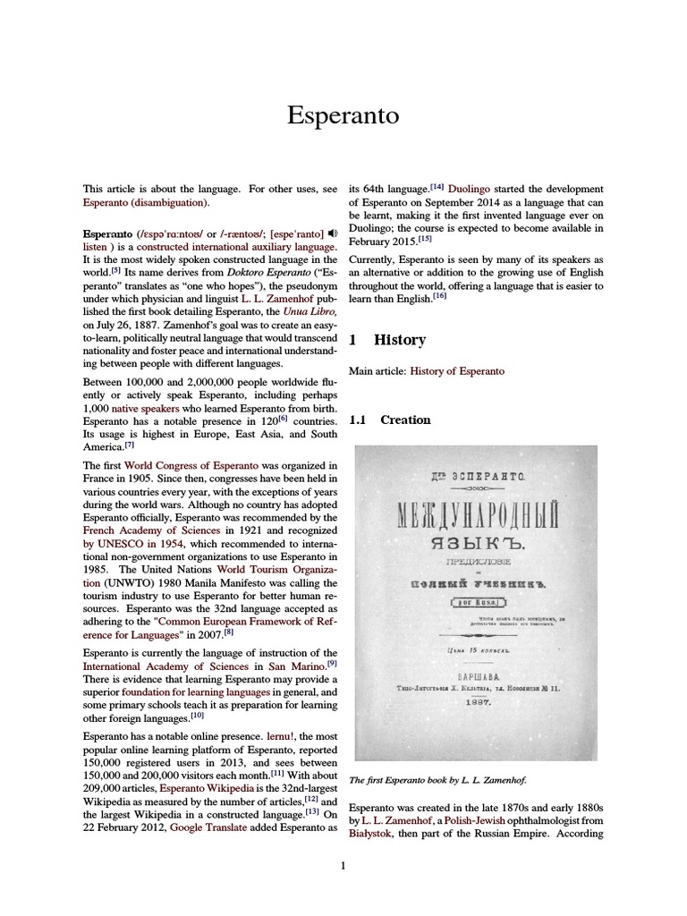 Guide For Esperanto | PDF | Human Communication | Languages