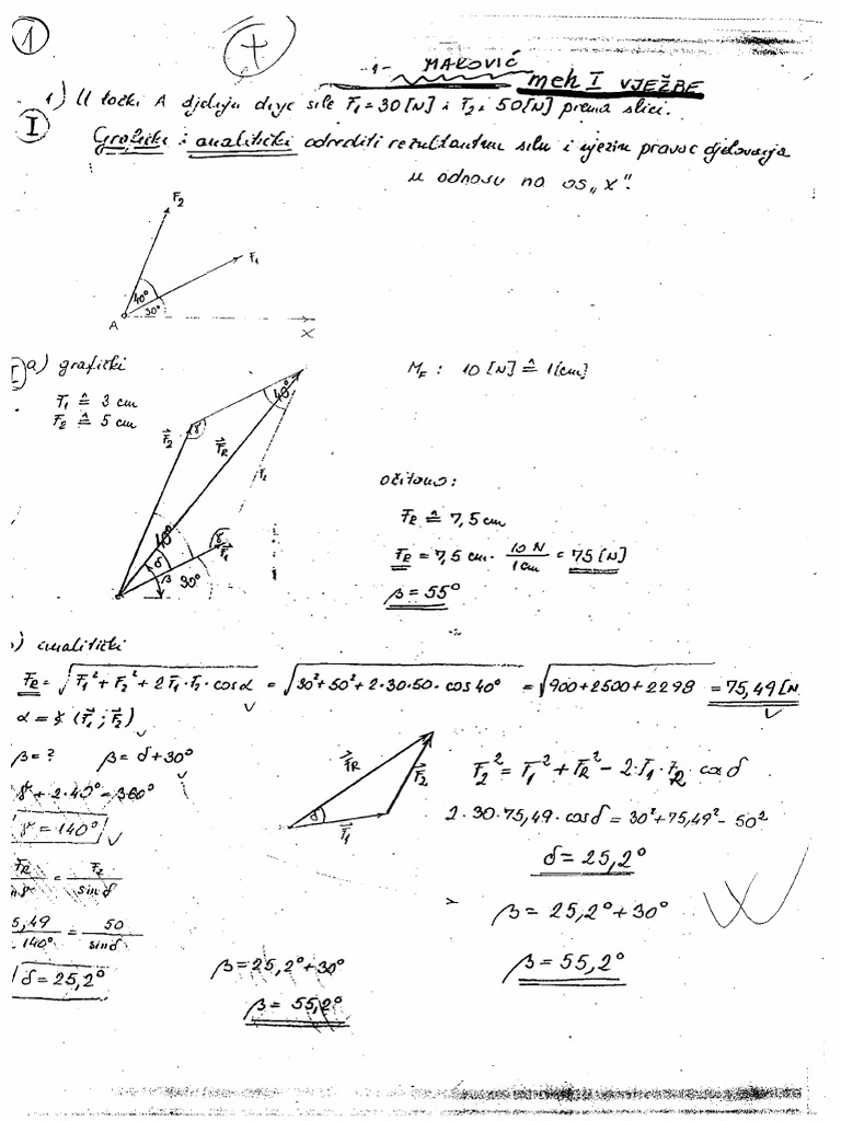 Mehanika 1 - Skripta Sa Zadacima (Maković) | PDF