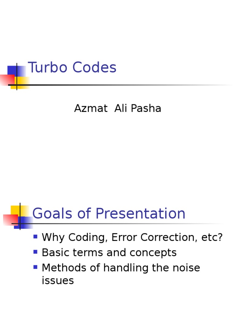 Turbo Codes: Azmat Ali Pasha | PDF | Forward Error Correction | Data ...