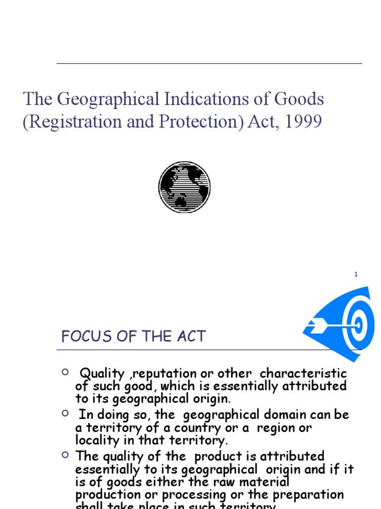 The Geographical Indications of Goods Act Explained | PDF | Government ...