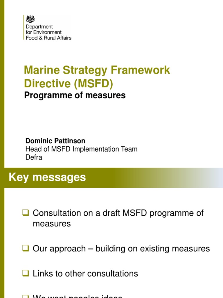 Marine Strategy Framework Directive (MSFD) Programme of Measures | PDF ...