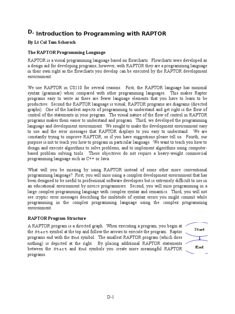 Intro To Programming With RAPTOR | PDF | Variable (Computer Science ...