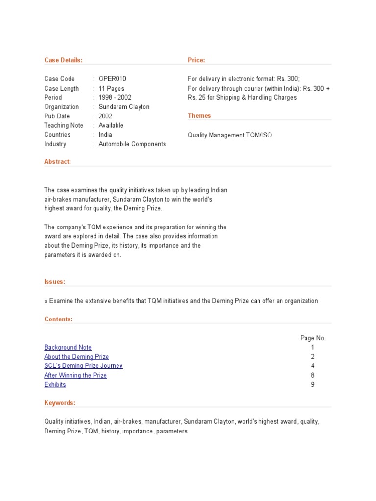 Achieving World-Class Quality Standards: Sundaram Clayton's Journey to ...