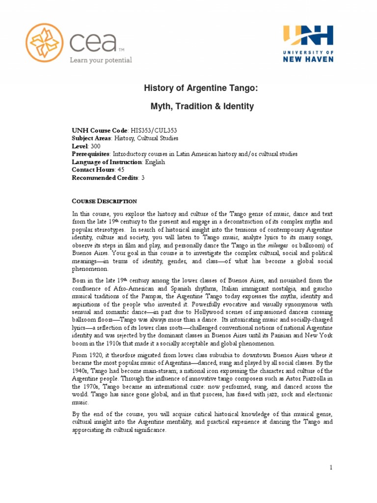 HistoryofTango Sem | PDF | Tango Music | Educational Assessment