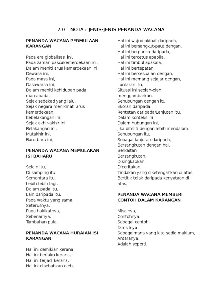 Penanda Wacana Bahasa Melayu Peranan Penanda Wacana Dalam Karangan ... Penanda Wacana Bahasa Melayu Peranan Penanda Wacana Dalam Karangan ...