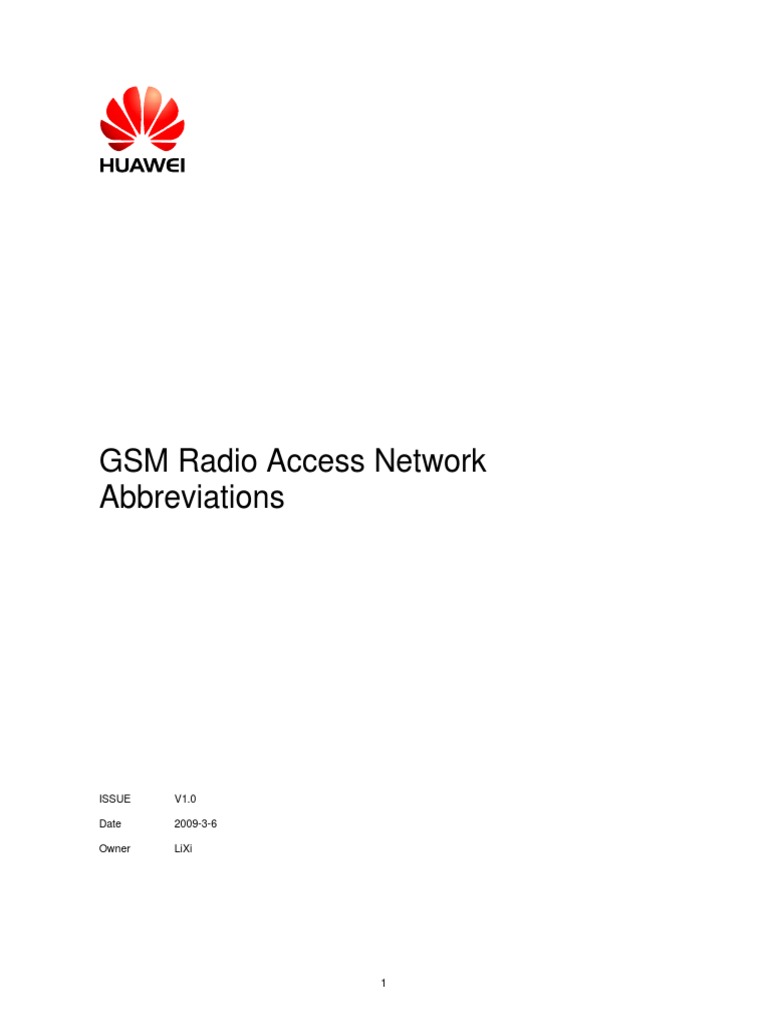 GSM Radio Access Network Abbreviations V1 | PDF | Telecommunication ...
