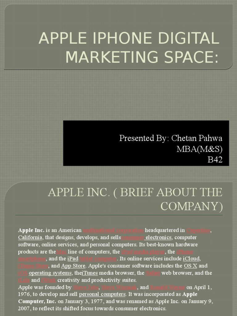 Apple Iphone Digital Marketing Space | PDF | Computers