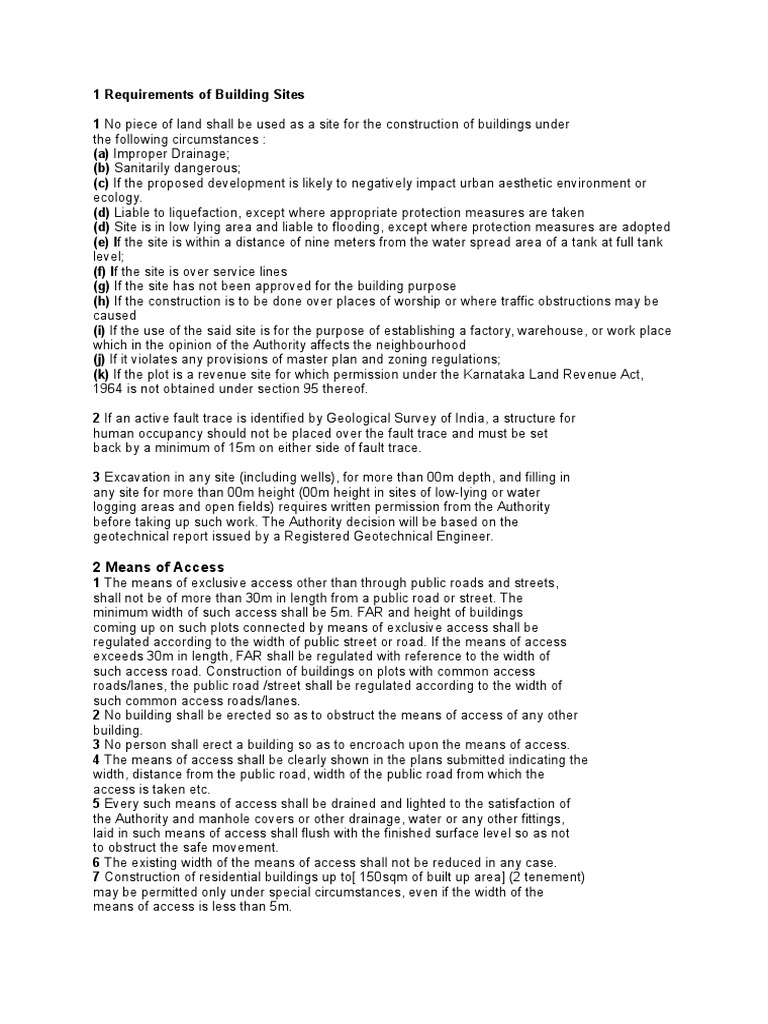 Building Site Requirements and Construction Guidelines | PDF | Stairs ...