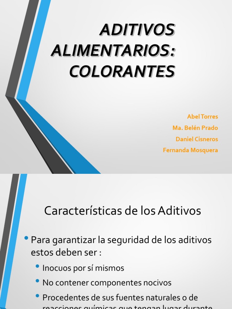 Colorantes Pdf Pdf Alimentos Comida Y Bebida