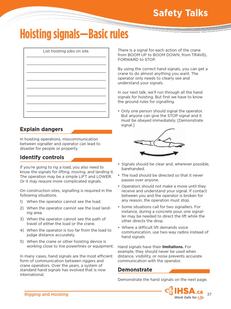 Hoisting Signals Basic Rules | PDF | Technology & Engineering