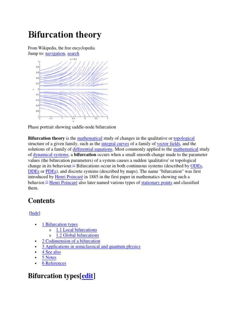 Bifurcation | PDF | Physics | Systems Theory
