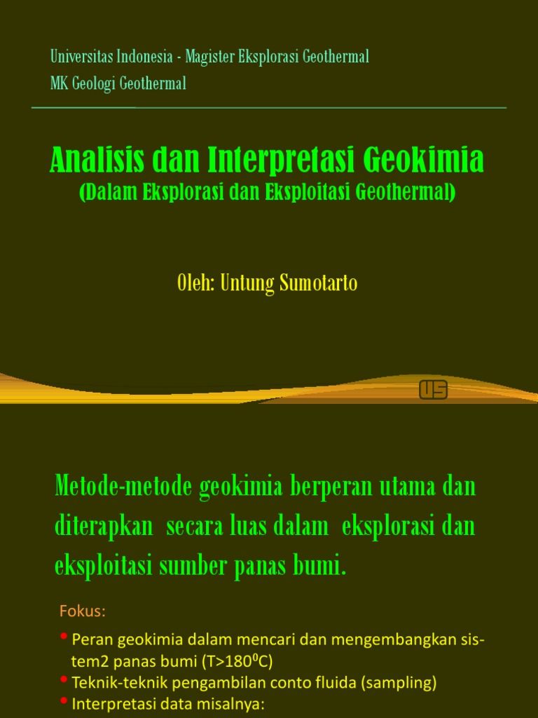 Geokimia untuk Eksplorasi Geothermal | PDF