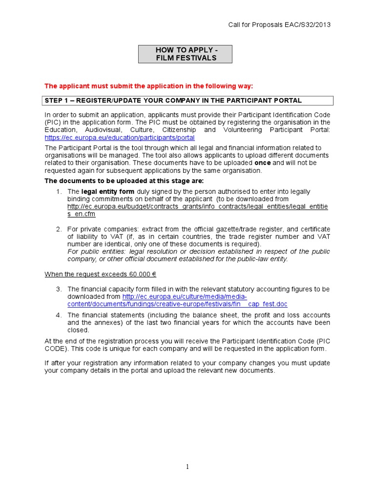 Film Festivals Proposal Submission Guide | PDF | Mail | Government