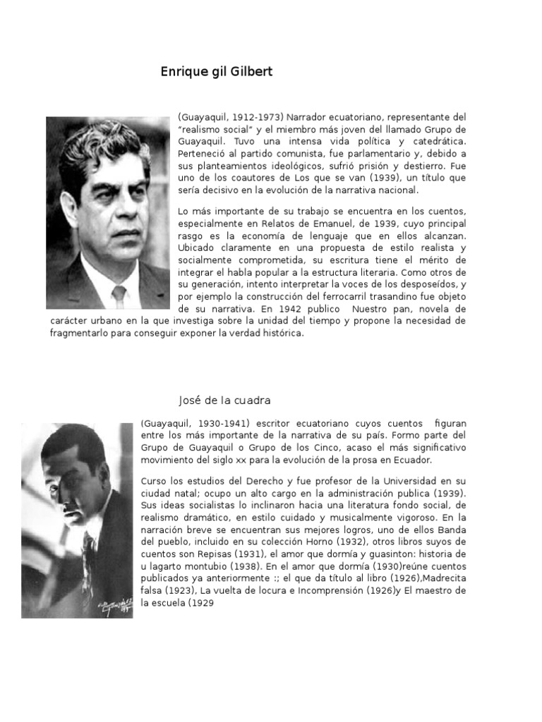 Enrique Gil Gilbert | Realismo literario | Ecuador