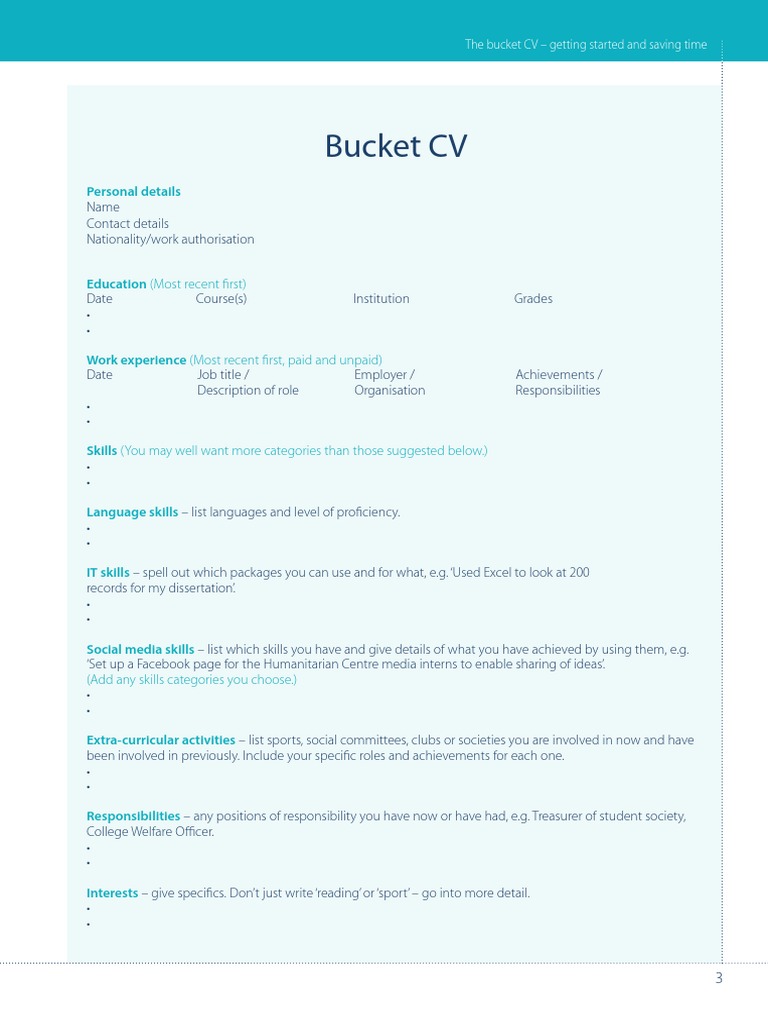 Bucket CV | PDF | Cognition | Communication