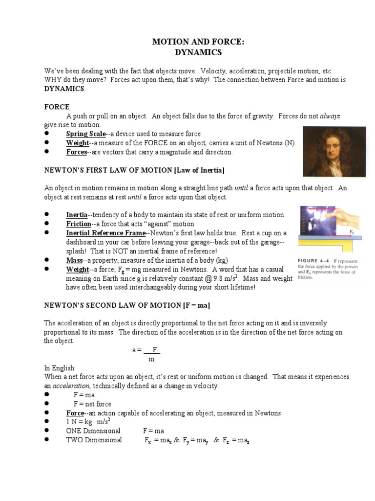AP Physics Motion & Force Dynamics | PDF | Friction | Force