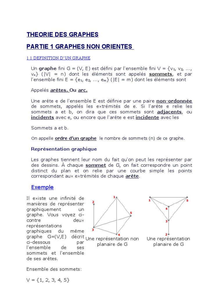 notions sur la Theorie Des Graphes | Question | Intégrité