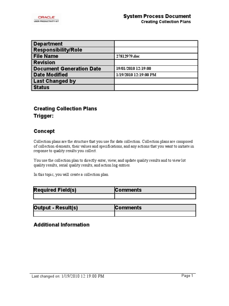 Creating Collection Plans - SPD | PDF | Information Technology ...