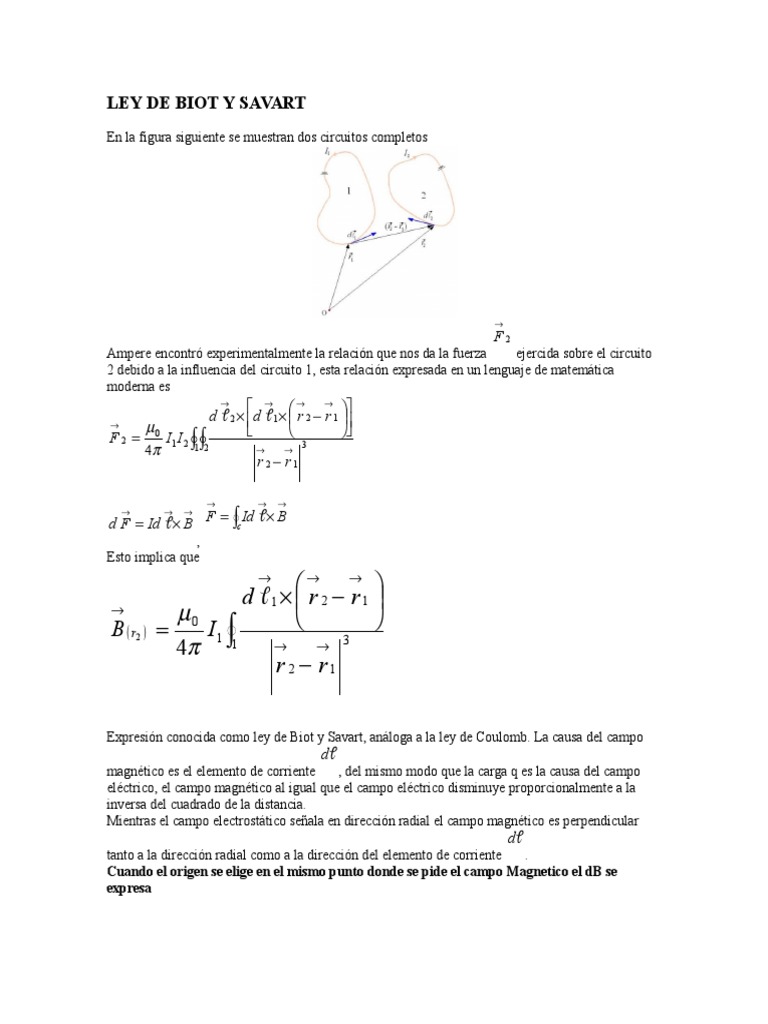 Ley de Biot y Savart | PDF | Campo magnético | Electricidad