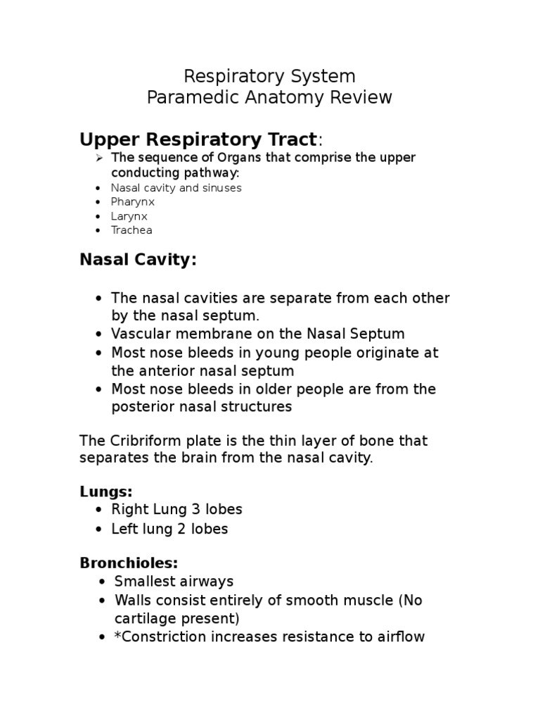 Respiratory System-Review Patho | Download Free PDF | Lung ...