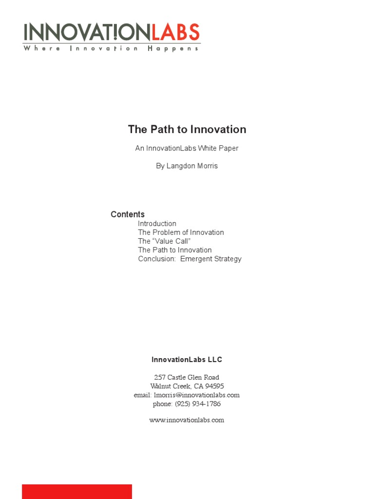 The Path To Innovation | PDF | Innovation | Strategic Management