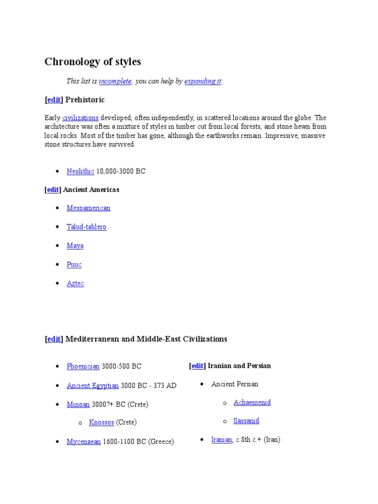 Chronology of Styles | PDF | Architectural Styles | Western Art