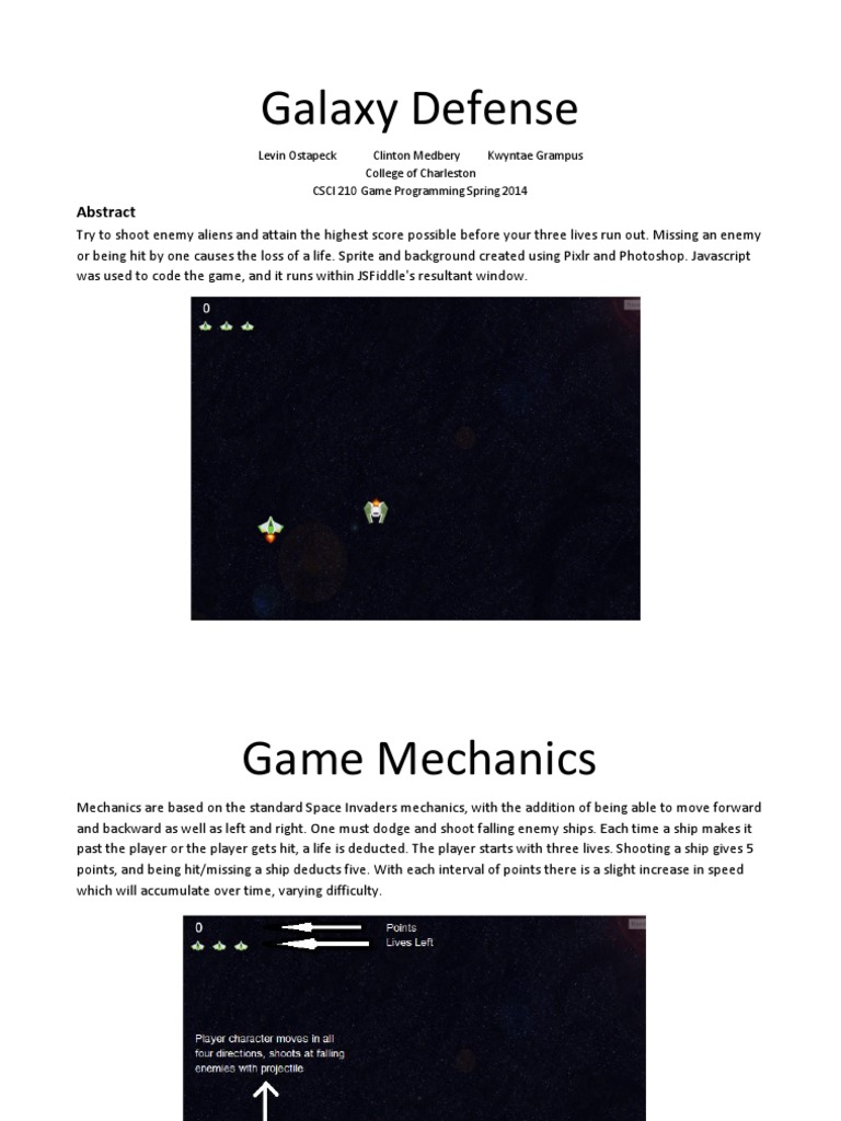 Galaxy Defense Pdf Software Engineering Computer Programming