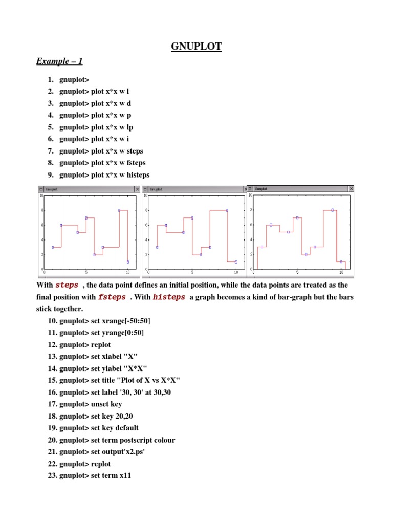 Gnuplot Plotting Examples Guide | PDF | Teaching Methods & Materials | Computers