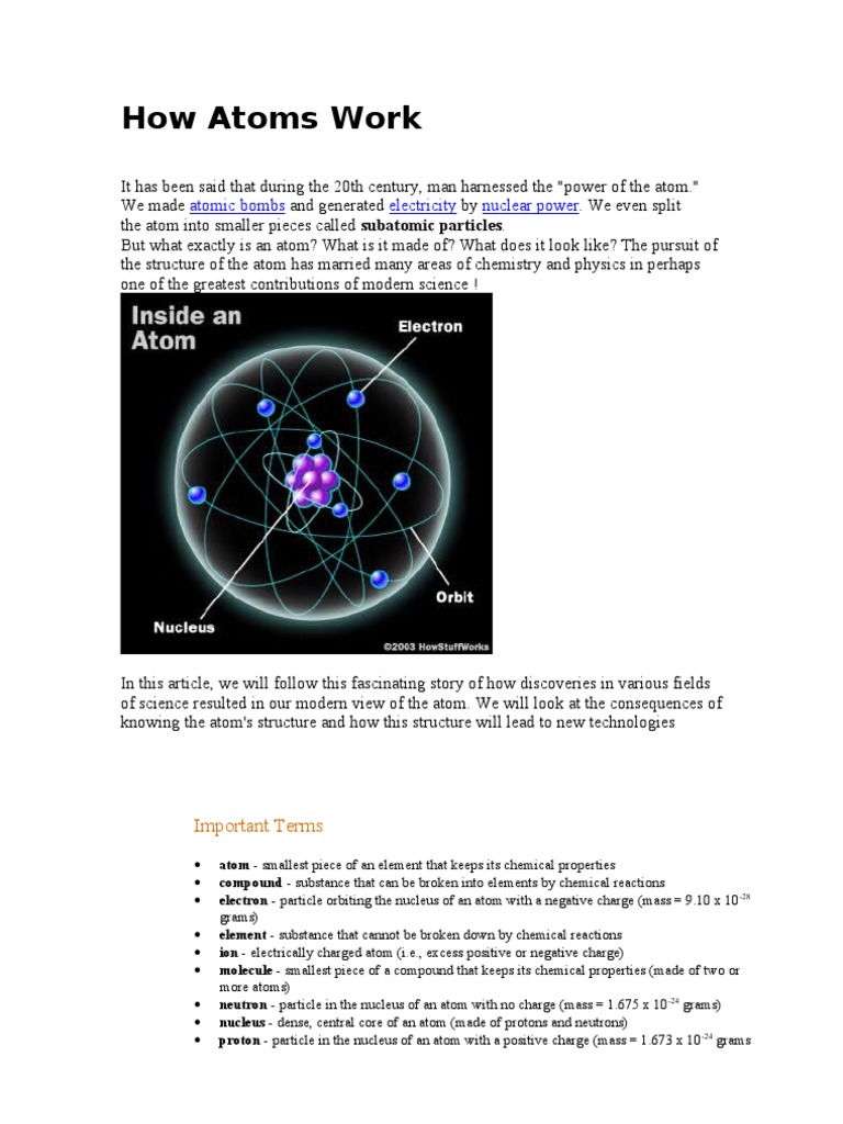 How Atoms Work | PDF
