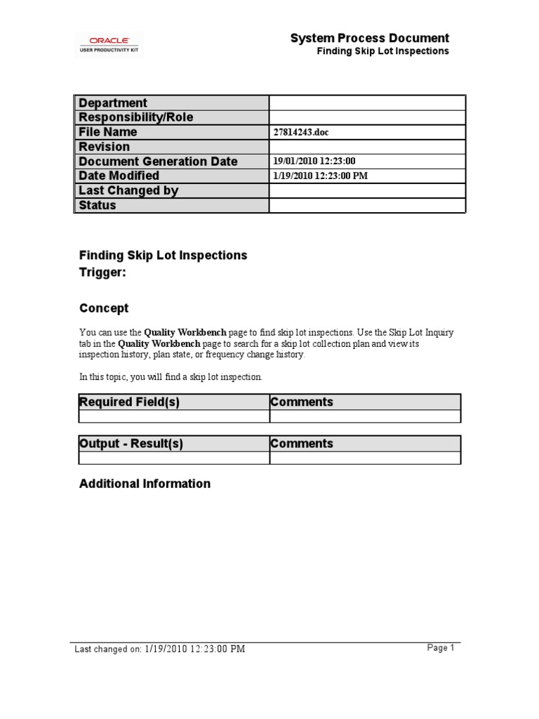 Finding Skip Lot Inspections - SPD | PDF | Information Science | Computing