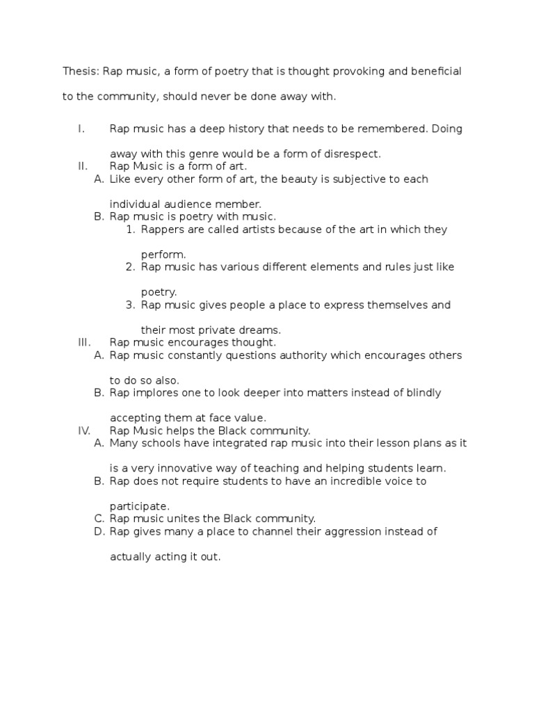 The Good in Rap Music Research Paper | PDF | Hip Hop Music | Rapping