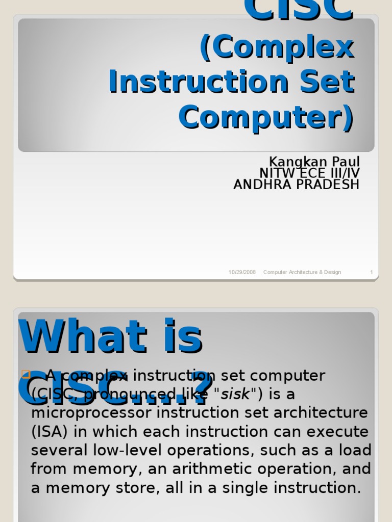 Complex Instruction Set Computer | PDF | Electronic Engineering ...