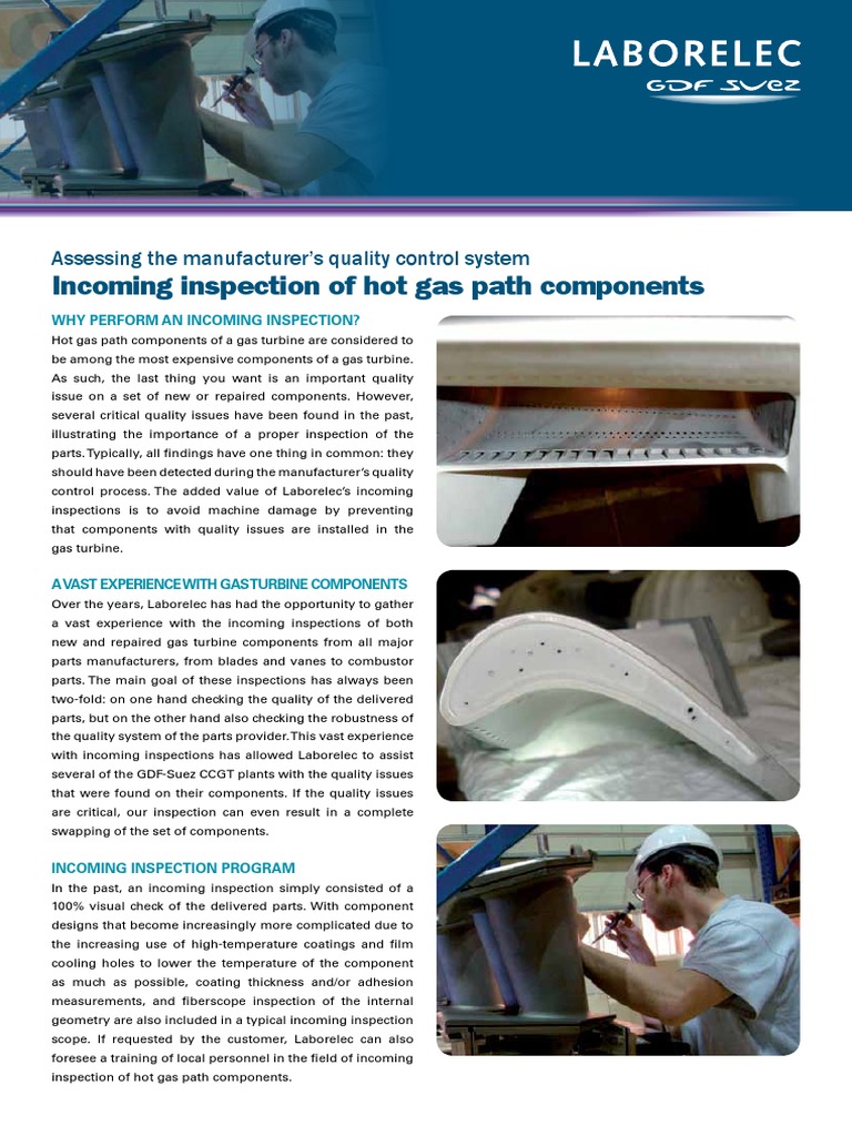 Incoming Inspection of Hot Gas Path | PDF | Turbine | Sustainable ...